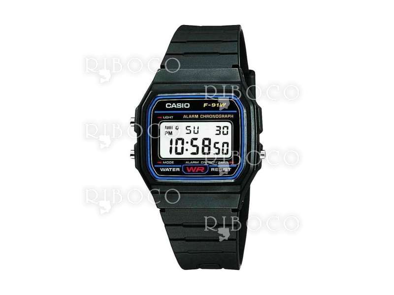 Часовник Casio COLLECTION F-91W-1D от риболовен магазин Riboco